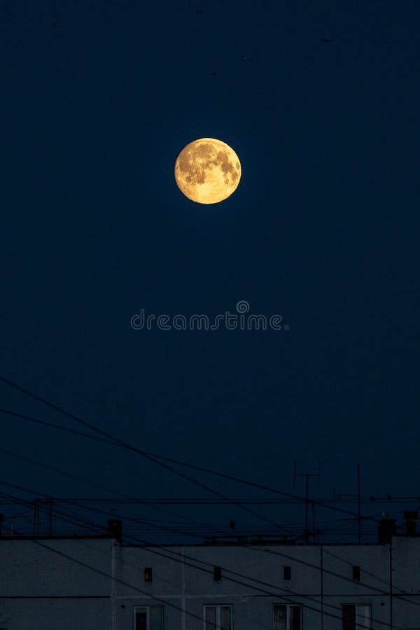 Bright Moon in the Dark Night Sky Stock Image - Image of midnight ...