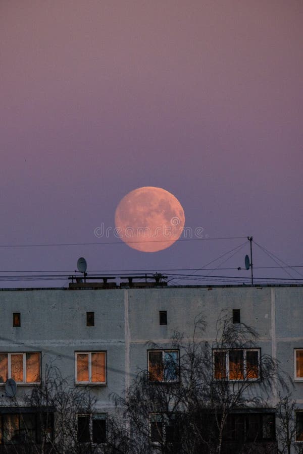 Bright Moon in the Dark Night Sky Stock Photo - Image of event, night ...