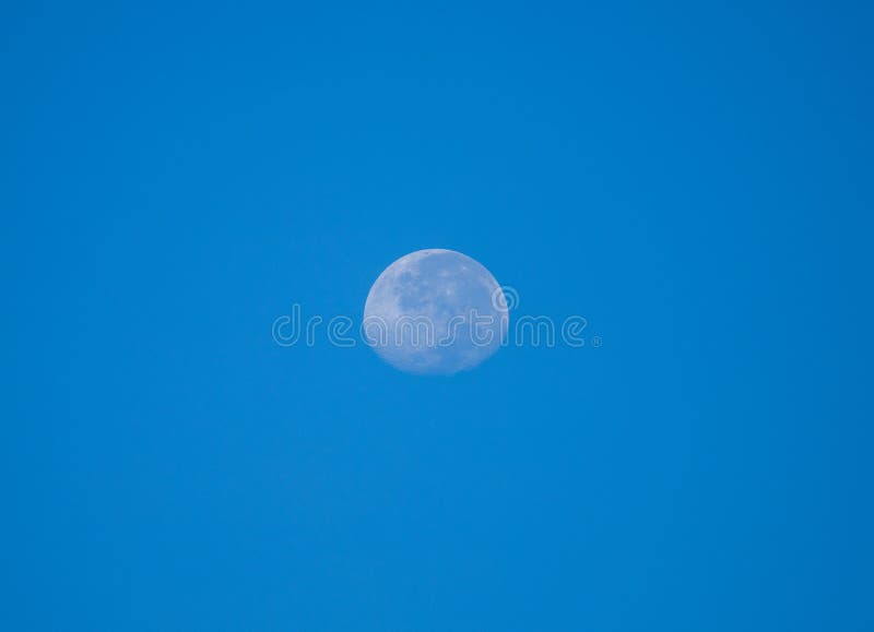 Bright Moon during Daytime with a Clear Sky Stock Image - Image of ...