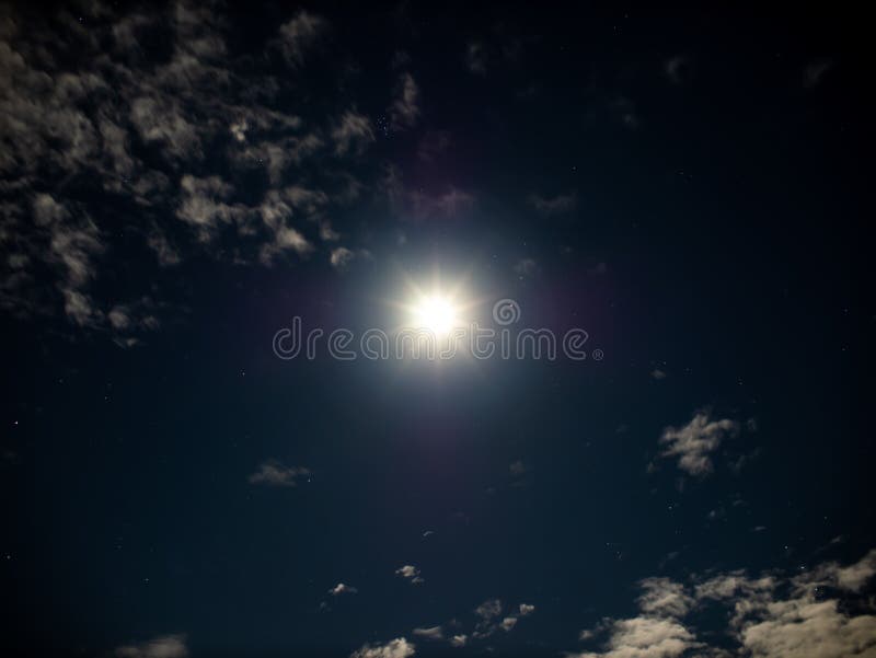 Bright Moon Shines in the Ray of the Moonlight Stock Image - Image of ...