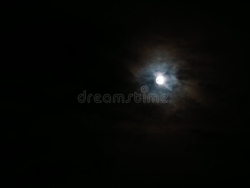 Bright Moon Shining in the Dark Night Stock Image - Image of miracle ...