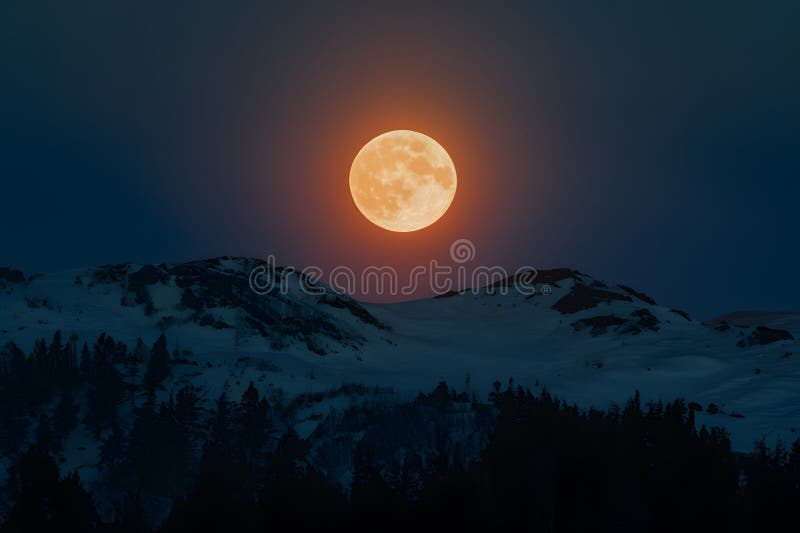 Bright Moonlight Illuminates the Night with Its Radiant Glow Stock ...