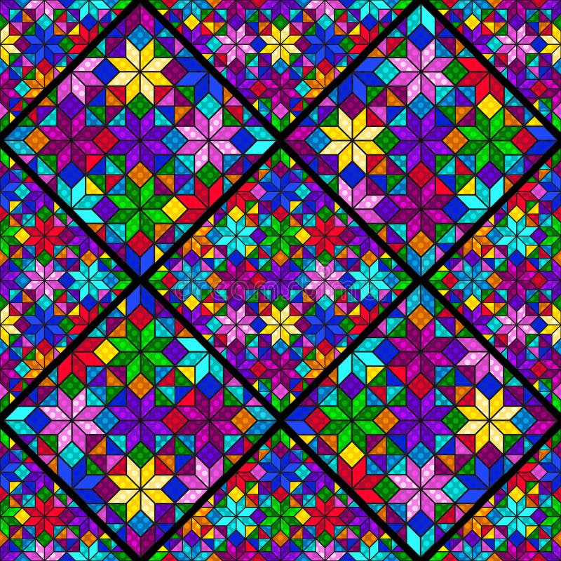 Bright Mosaic Seamless Pattern of Multicolored Squares, Rhombuses and ...