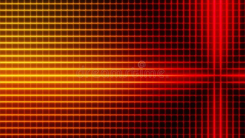 Glowing Red Orange Mosaic Pixel Led Digital Grid Lights Animation on ...
