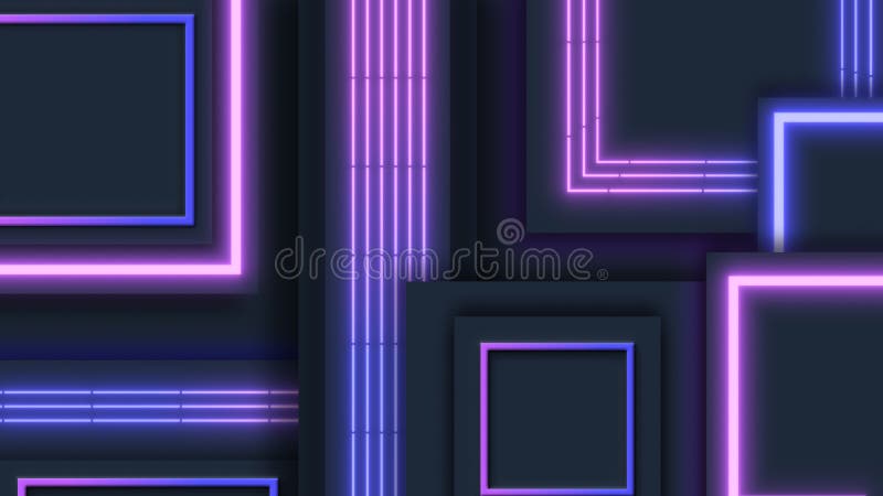 Bright Moving Neon Lines. Abstract Geometric Background. Glowing Neon ...