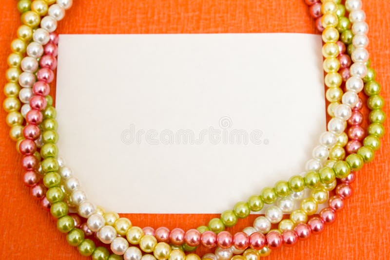 Bright Multi-colored Beads with a Blank Sheet of Paper - Frame ...