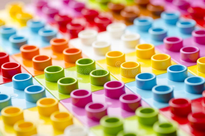 Pattern of Many Bright Colored Children`s Plastic Blocks Stock Photo ...