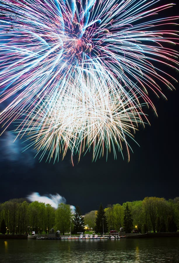 Bright Multi-colored Fireworks Lights Stock Image - Image of fireworks ...