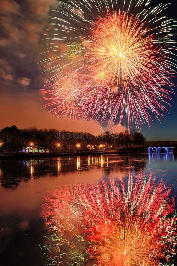 Bright Multi-colored Fireworks Lights Stock Image - Image of colorful ...