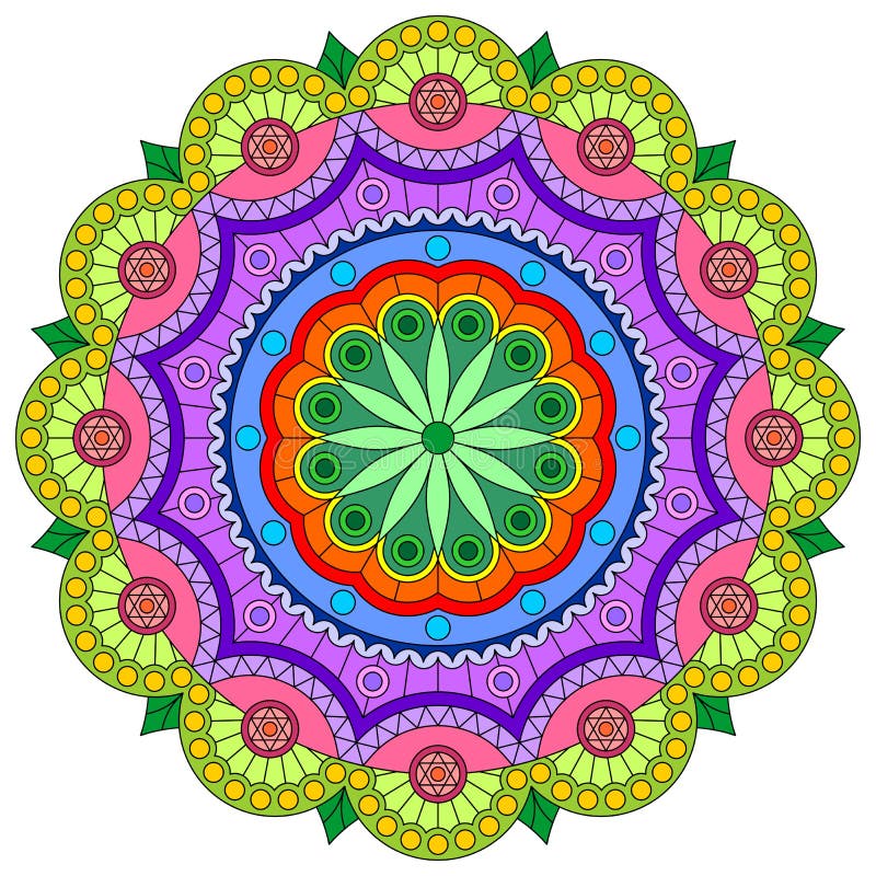 Bright Multi-colored Lace Mandala with an Abstract Pattern. Vector ...