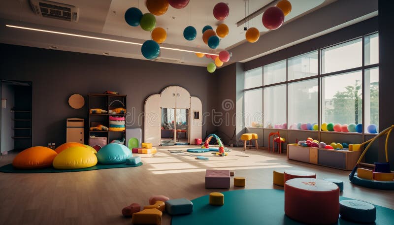 Bright Multi Colored Playroom with Playful Toy Decor Generated by AI ...