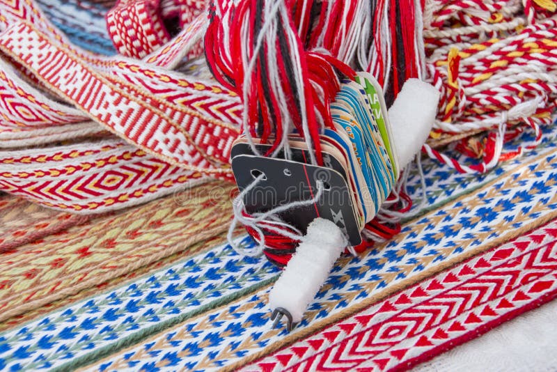 Bright Multi-colored Tapes. Ethnic Slavic Belt for Clothes. Stock Photo ...