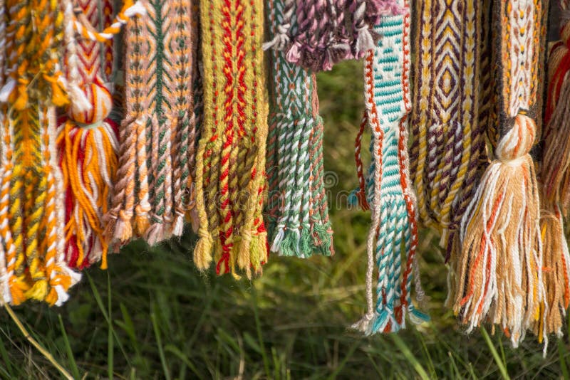 Bright Multi-colored Tapes. Ethnic Slavic Belt for Clothes. Stock Image ...