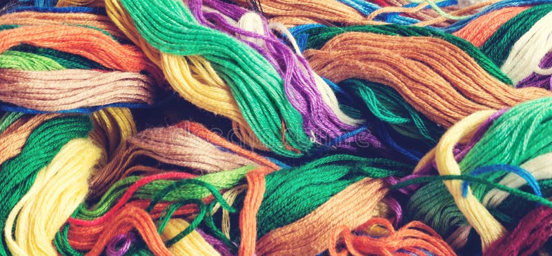 Bright, Multi-colored Threads for Embroidery. Stock Image - Image of ...