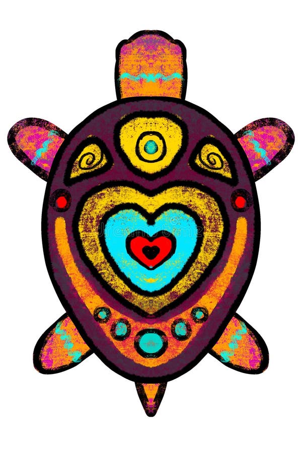 Bright Multi-colored Turtle, a Tortoise Painted in African Style ...