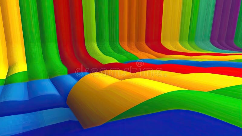 Vibrant Rainbow Path Leading from the Base of a Colorful Stock ...