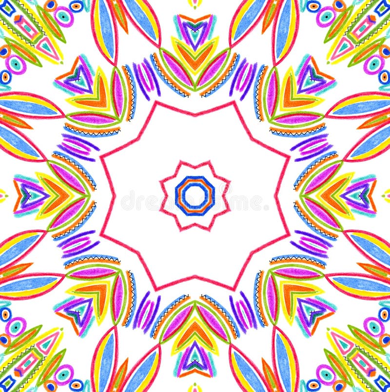 Bright Multicolor Abstract Pencil Drawing Pattern Stock Illustration ...