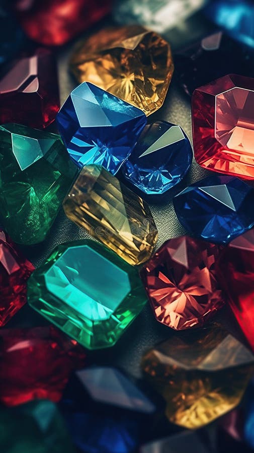 Bright Multicolor Gemstone Vertical Background Stock Illustration ...