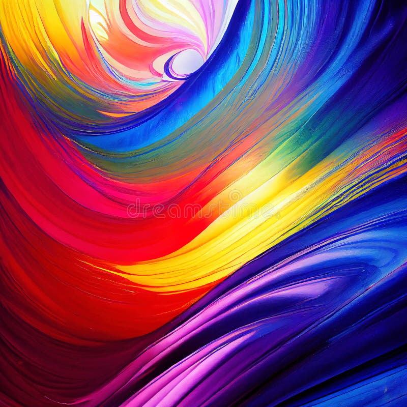 Bright Multicolor Neon Waves Ornament. Background Image. AI-generated ...