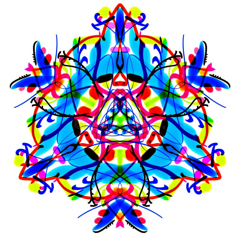 The Bright Multicolor Triangular Pattern. Painted Mandala. Stock ...