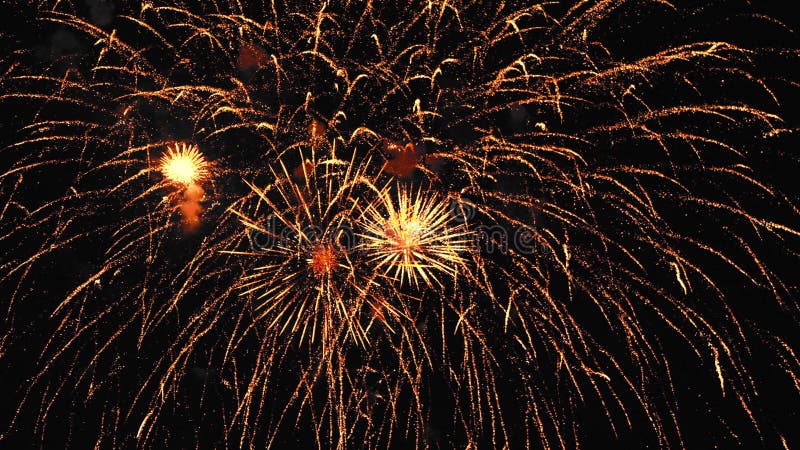 Bright Multicolored Fireworks on the Dark Night Sky Stock Footage ...