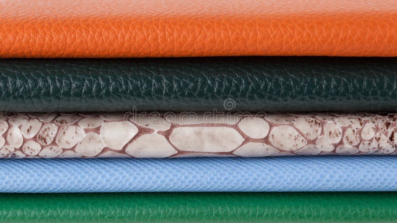 Bright Multicolored Natural Leather Textures Samples Stock Image ...