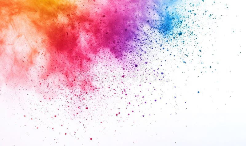 Vibrant Color Powder Explosion on White Background Stock Illustration ...