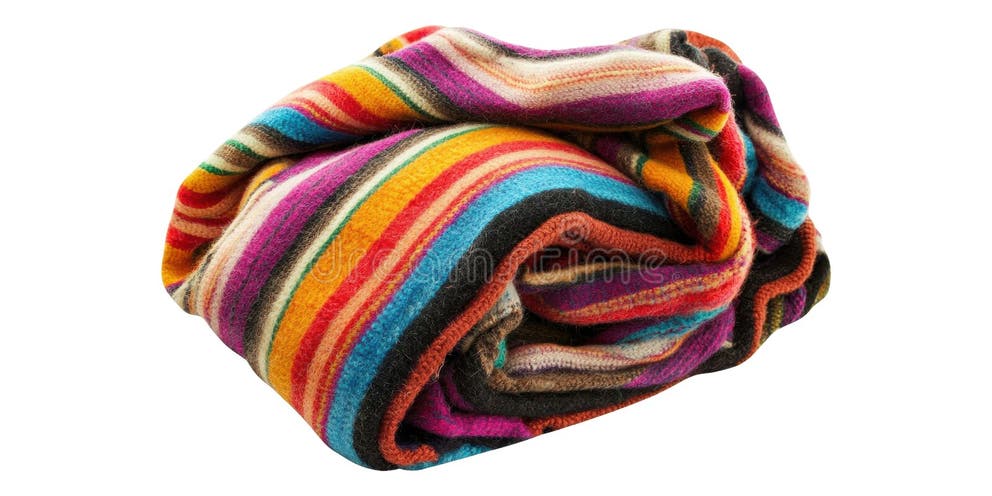 Bright Multicolored Woolen Scarf Folded Isolated on Transparent ...