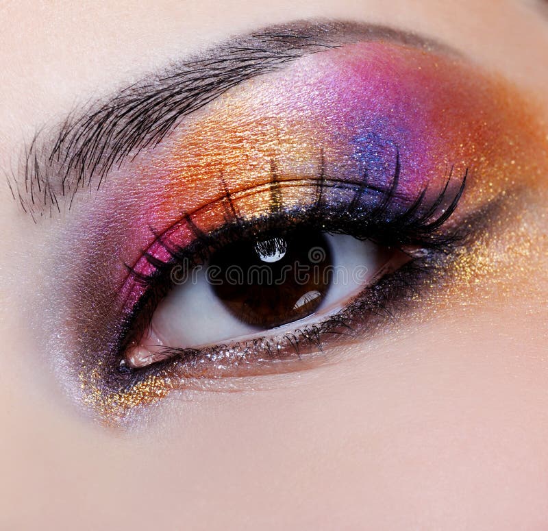 Modern and Stylish Coloured Eye Make-up Stock Image - Image of ...