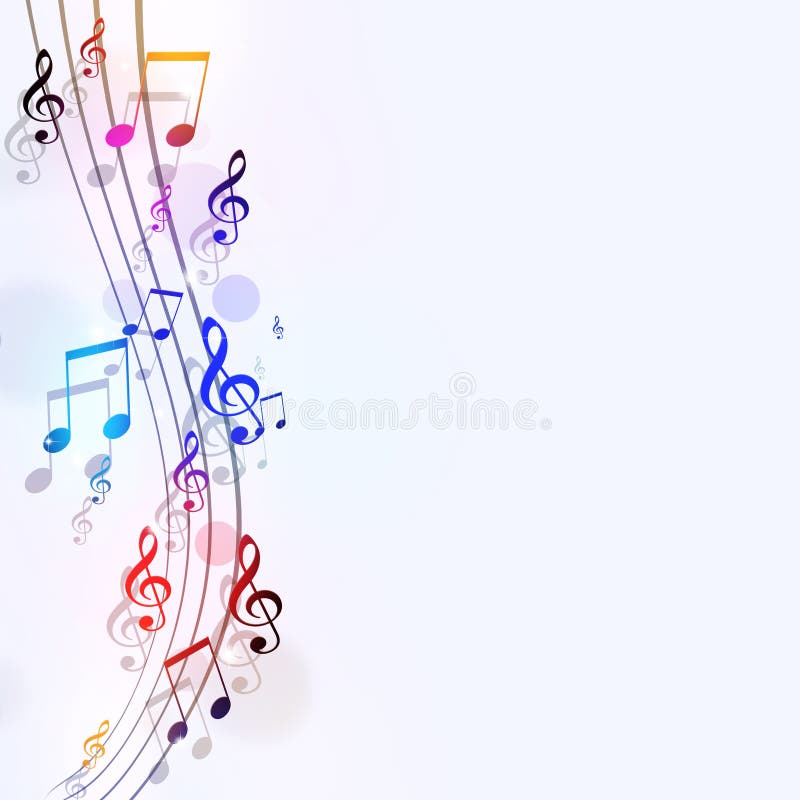 Music Notes Multicolor Background Stock Illustration - Illustration of ...