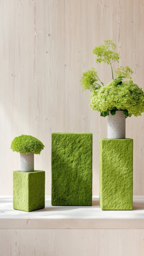 Modern Box Made from Algae Materials Showcased on Light Wood Surface ...