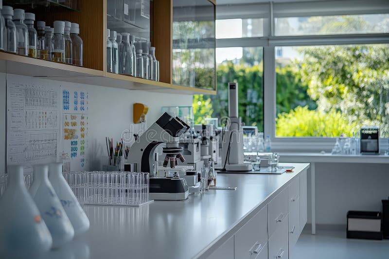 Bright and Neat Science Lab Stock Illustration - Illustration of ...