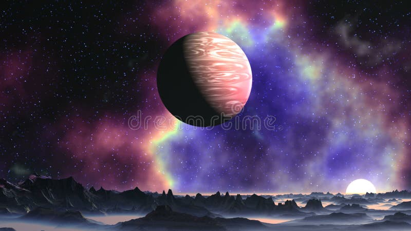 Bright Nebula on Alien Planet Stock Video - Video of heaven, surreal ...