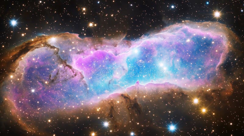 Bright Nebula Cloud with Cosmic Details. Stock Illustration ...