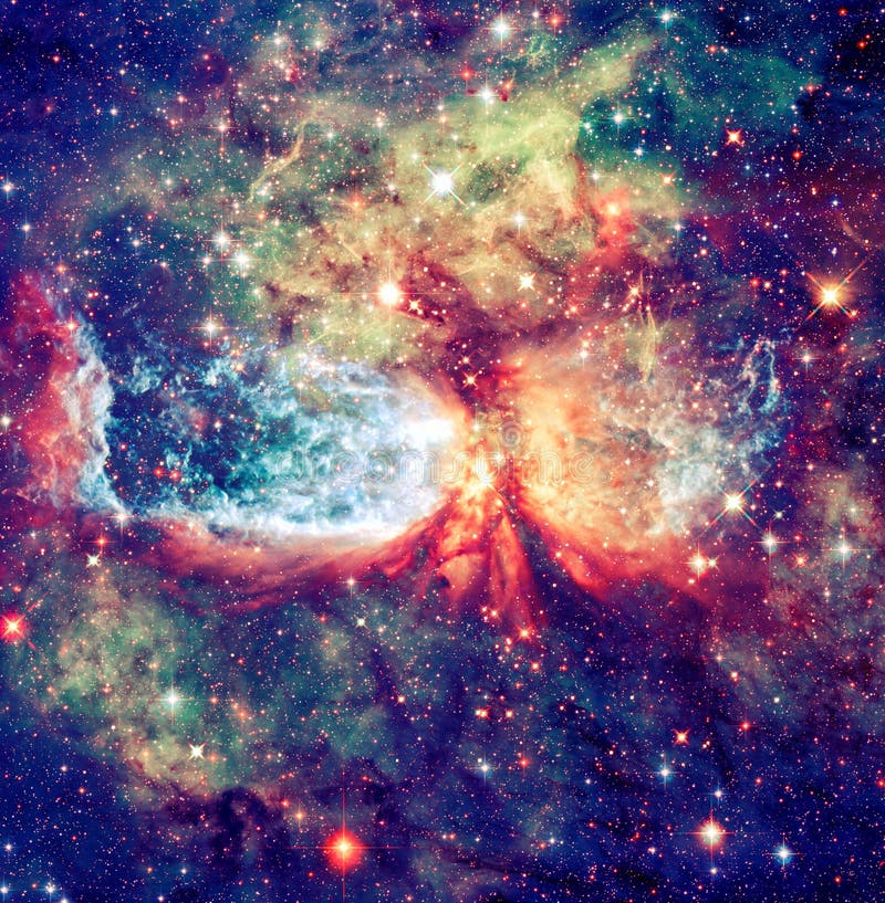 Bright Nebula with Stars in Outer Space. Stock Photo - Image of plasma ...