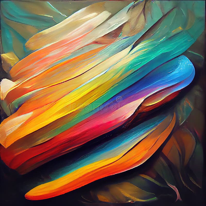 Bright Neon Brush Strokes Pattern. Imitation of Oil Painting ...