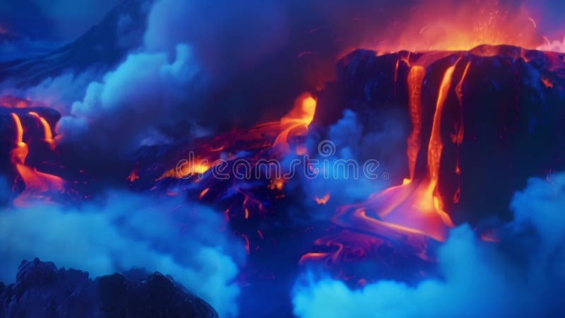 The Bright Neon Colors of the Lava and Ash Create an Otherworldly ...