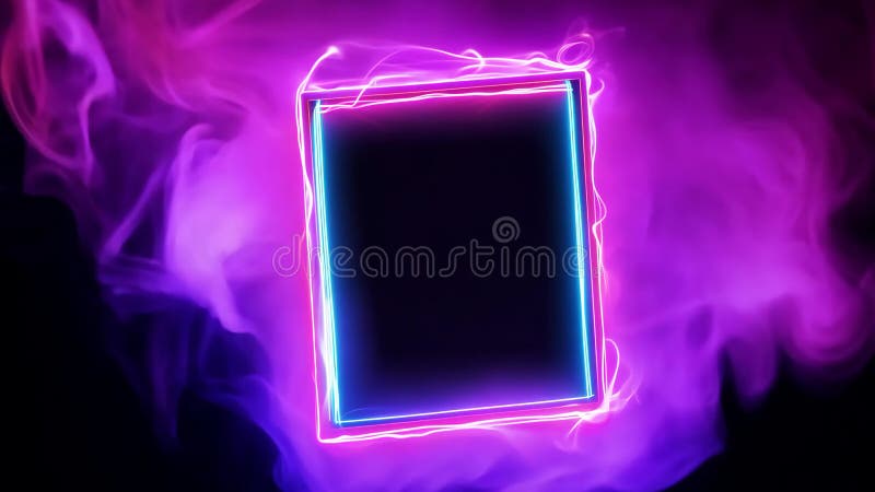 Neon Frame Design Glowing with Vibrant Colors in a Dark Environment for ...