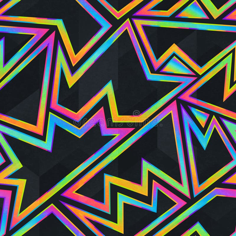Bright Neon Seamless Pattern Stock Vector - Illustration of design ...
