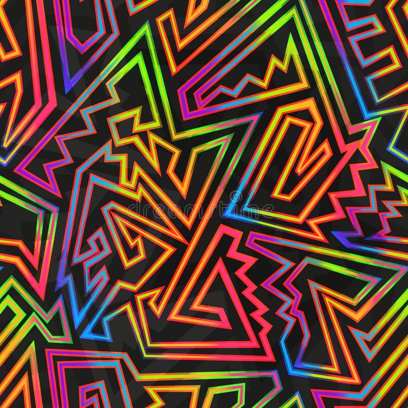 Bright Neon Seamless Pattern Stock Vector - Illustration of design ...