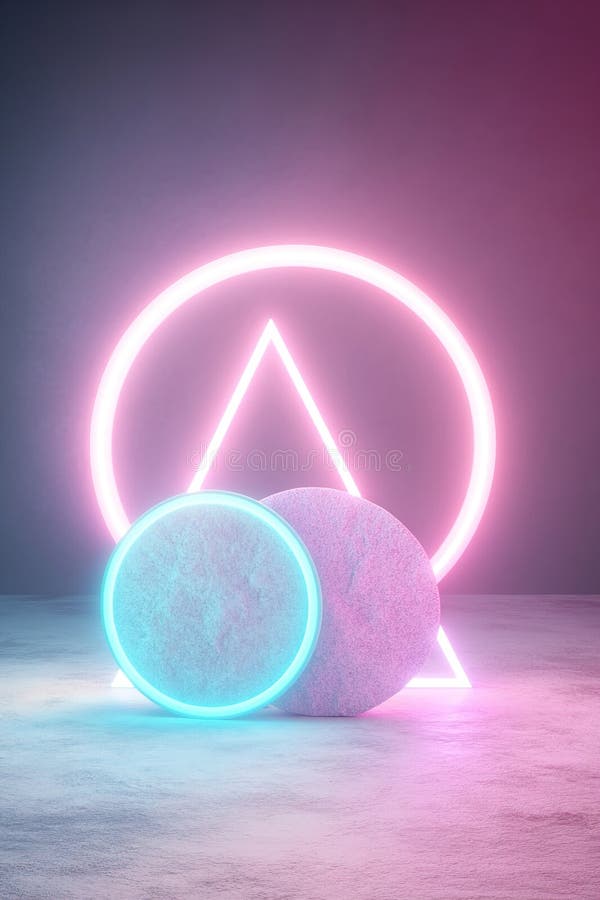 Bright Neon Geometric Shapes Create a Visually Striking Composition ...