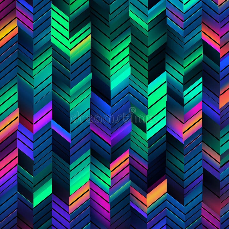 Neon Tech Style Design in Abstract Shapes and Lines. Stock Photo ...