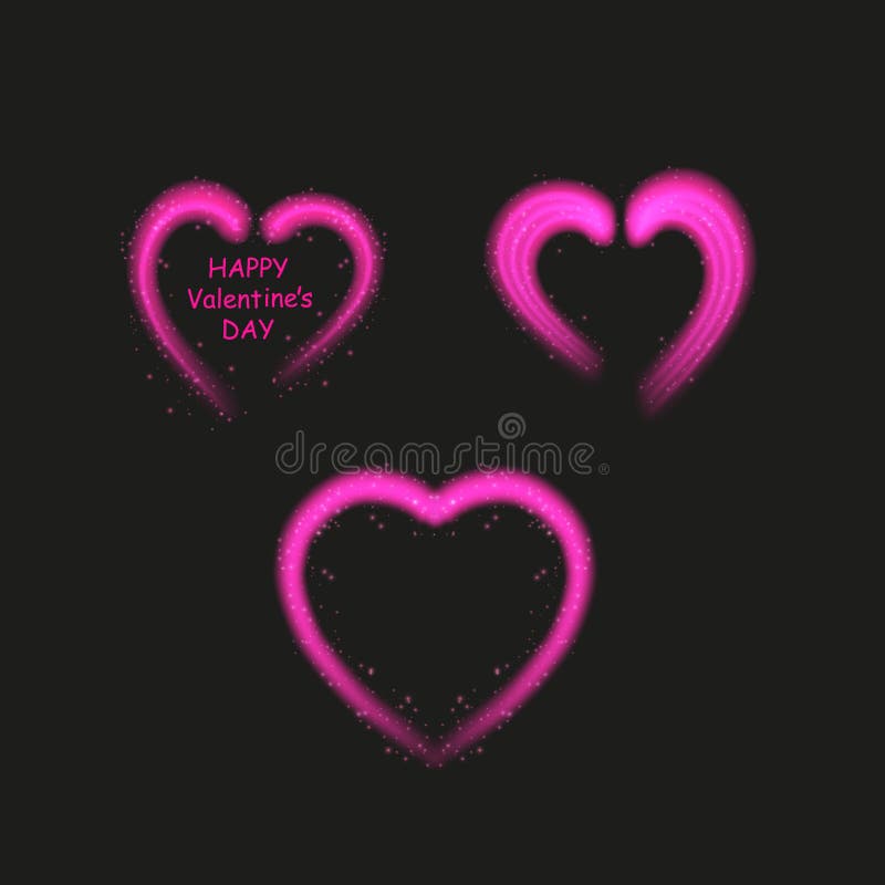 Bright Neon Heart. Heart Sign on Dark Transparent Background. Neon Glow ...