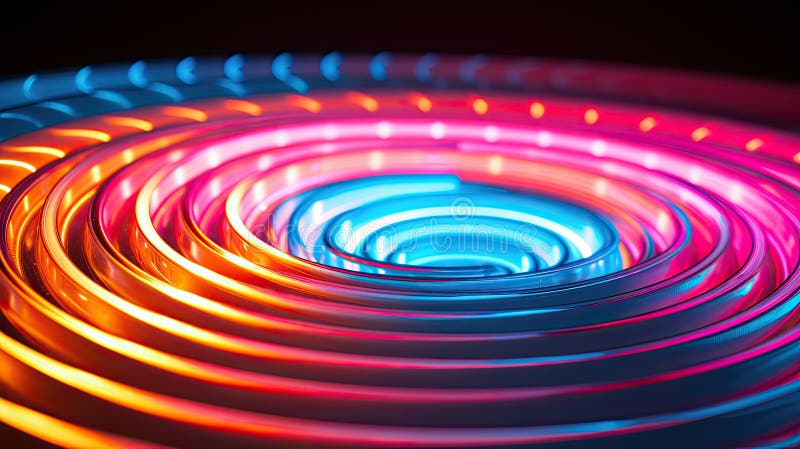 Bright neon light circle stock illustration. Illustration of ...