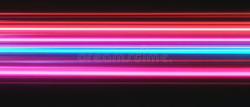 Bright Neon Light Trails Create Dynamic Motion Blur Effect Against Dark ...