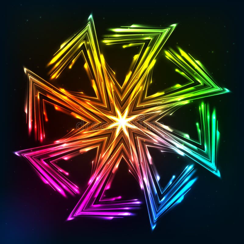 Bright Neon Lights Vector Sun Symbol Stock Vector - Illustration of ...