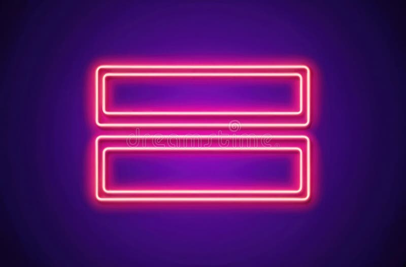 Bright Neon Rectangle Frame or Horizontal Sign, Emitting Vibrant Light ...