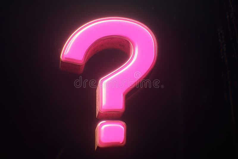 A Bright Neon Sign with a Question Mark on it, Often Used for ...