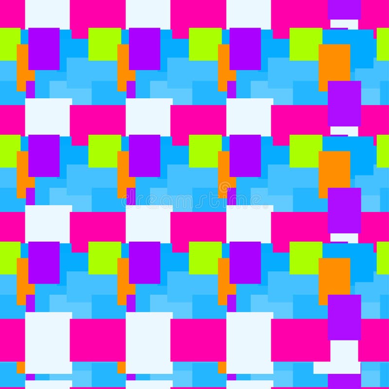 Bright Neon Squares Seamless Pattern Background Stock Vector ...