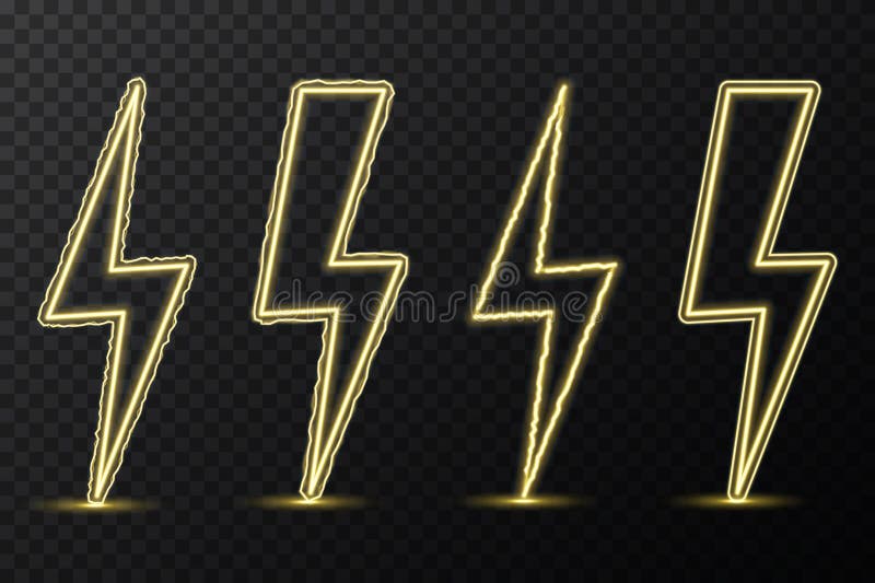Bright Neon Thunder Flash Flickers Dynamically Stock Illustration ...
